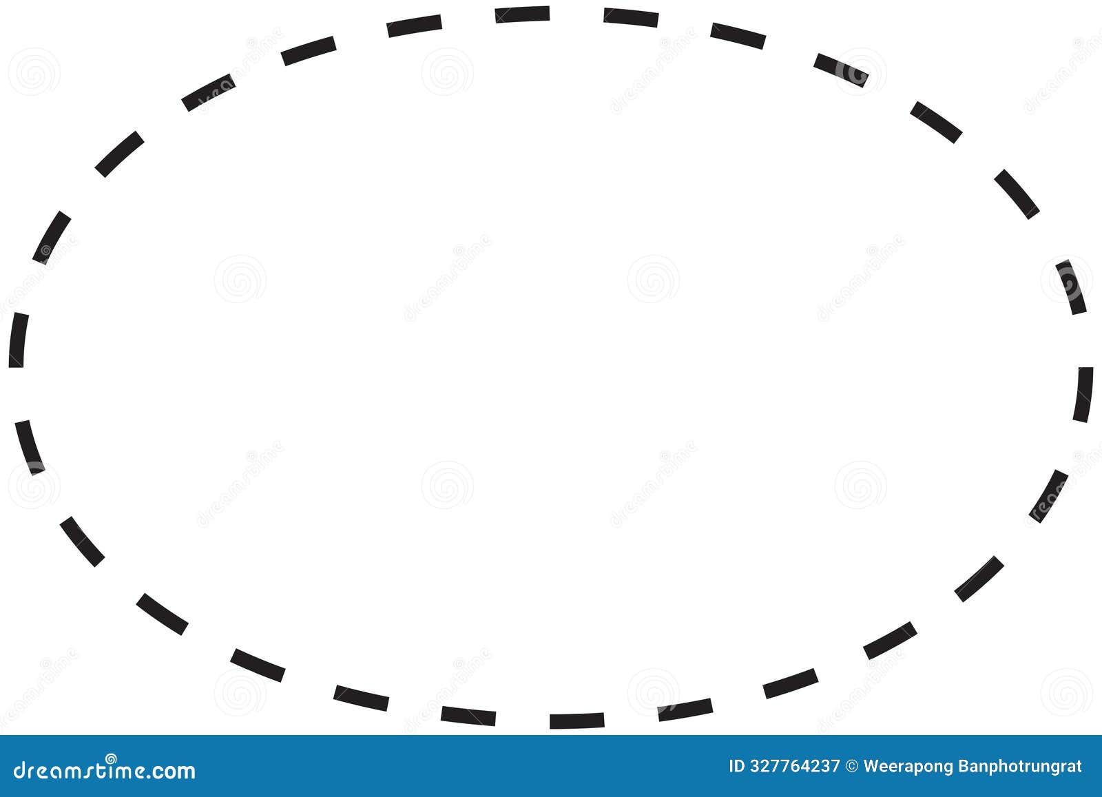 Geometric Oval Shape Element with Dashed Lines, Concentric Circle ...