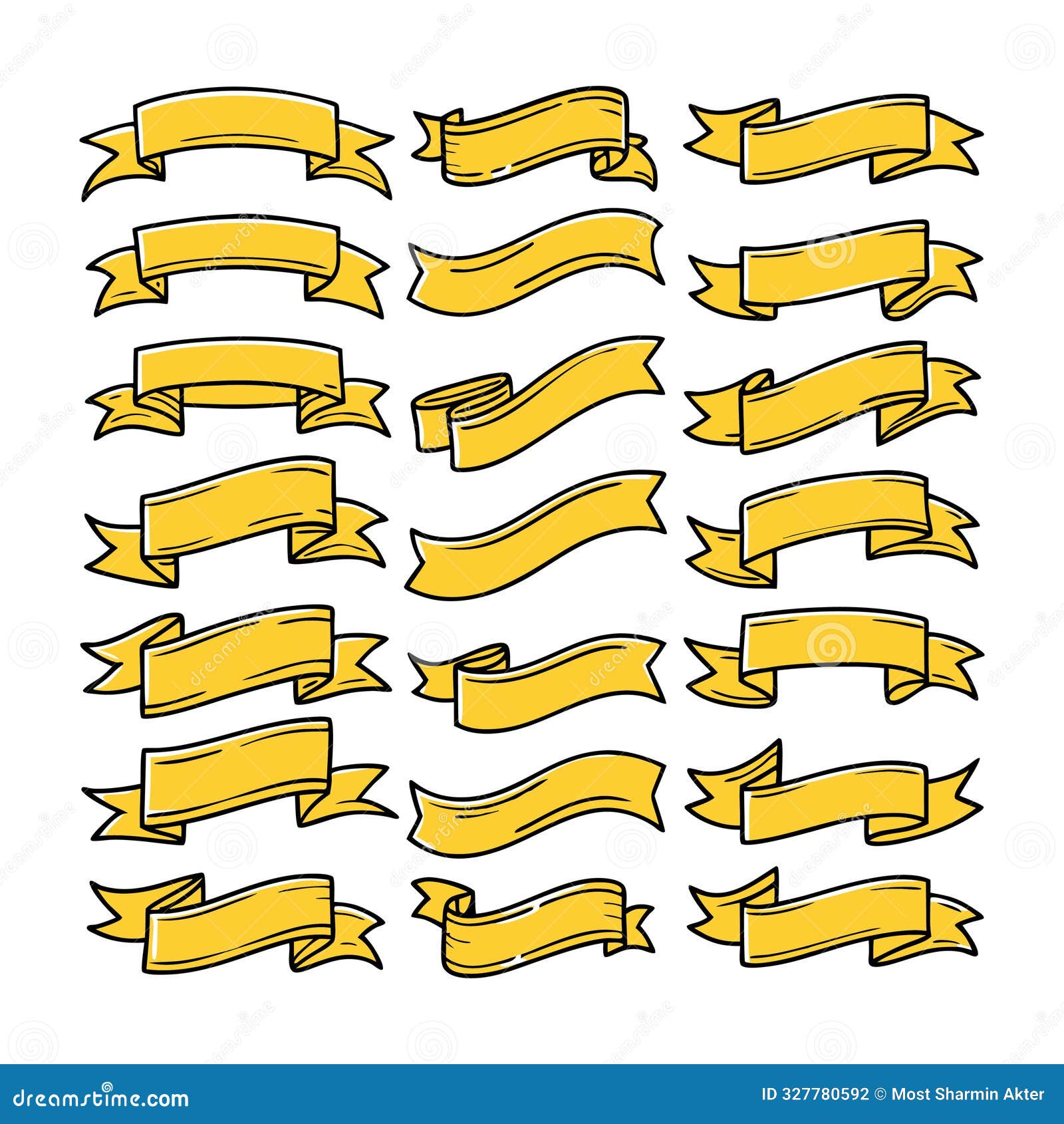 Elegant Ribbon Set Vector Illustration. Stock Vector - Illustration of ...