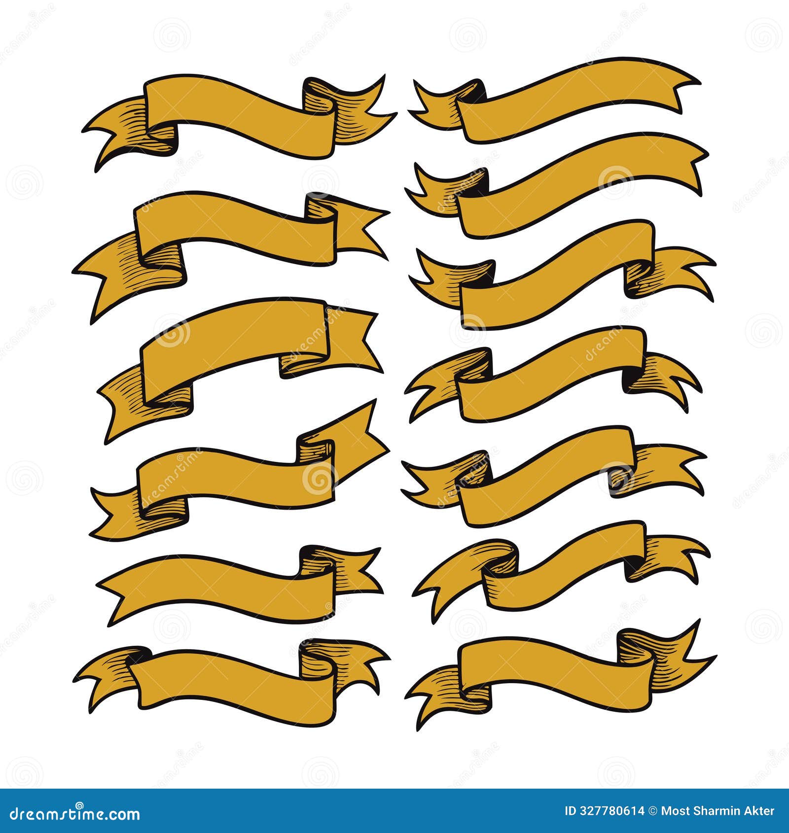 Elegant Ribbon Set Vector Illustration. Stock Vector - Illustration of ...