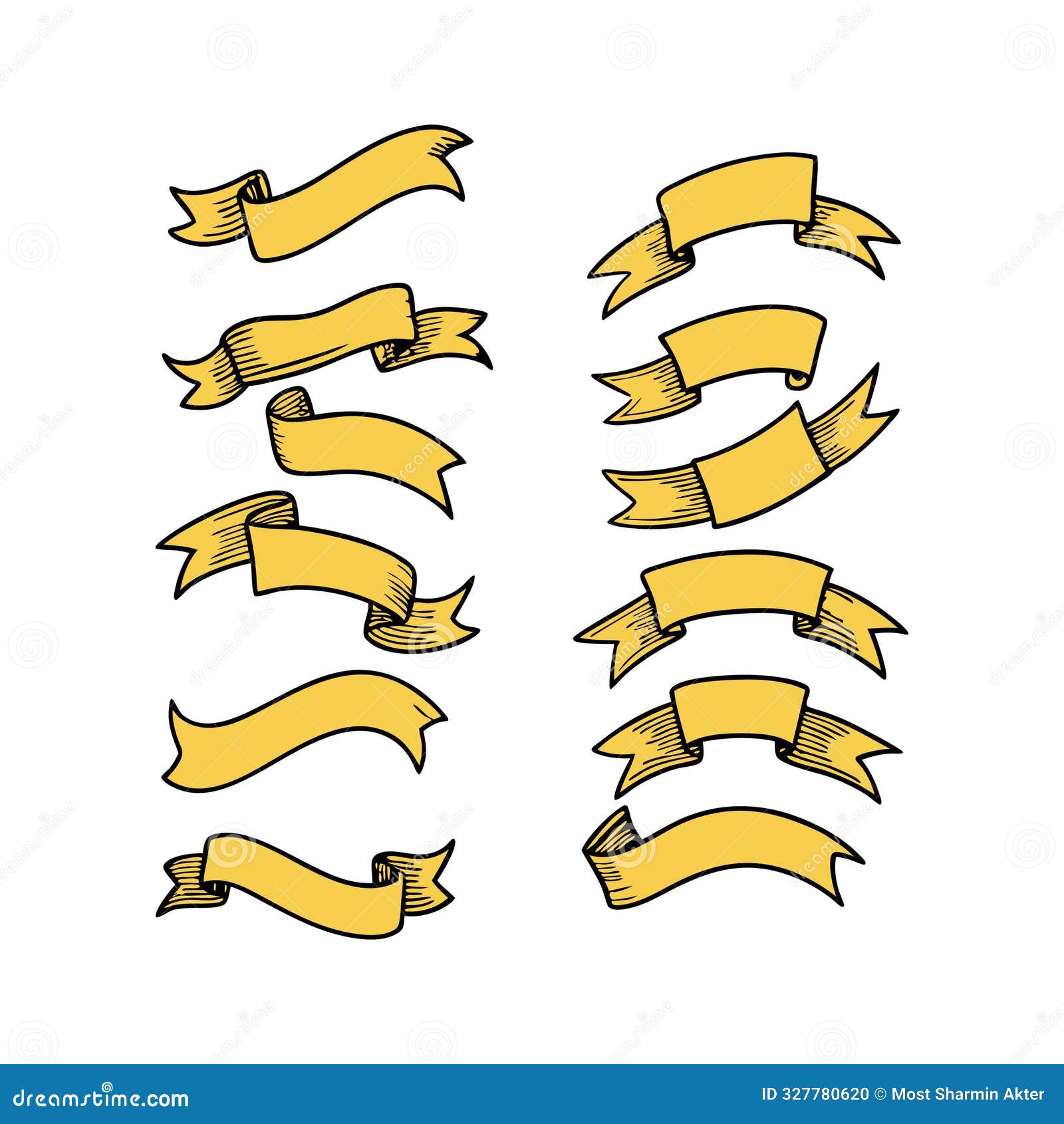 Elegant Ribbon Set Vector Illustration. Stock Vector - Illustration of ...