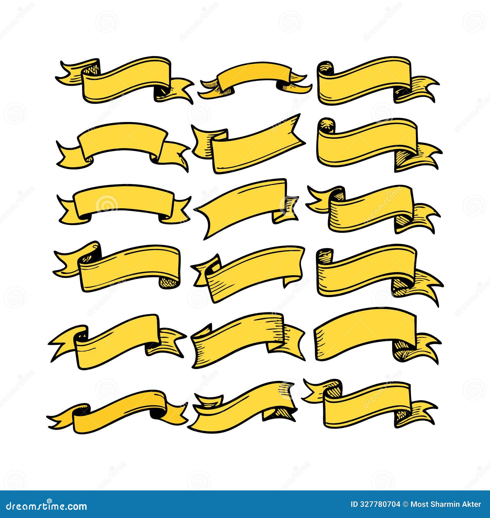 Elegant Ribbon Set Vector Illustration. Stock Vector - Illustration of ...