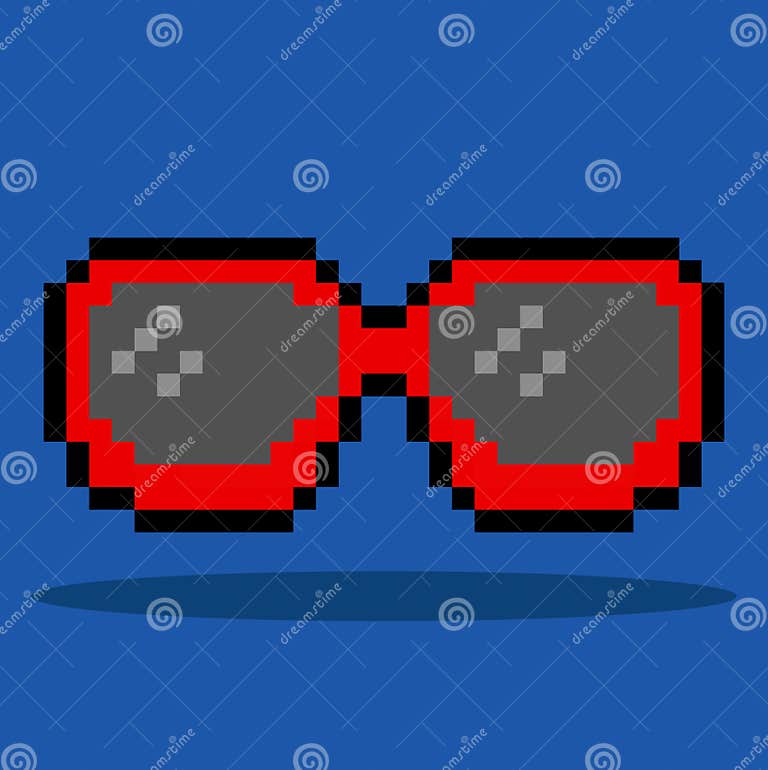 Fashion Sunglasses. Red Sunglasses Pixel Art Vector Stock Illustration ...