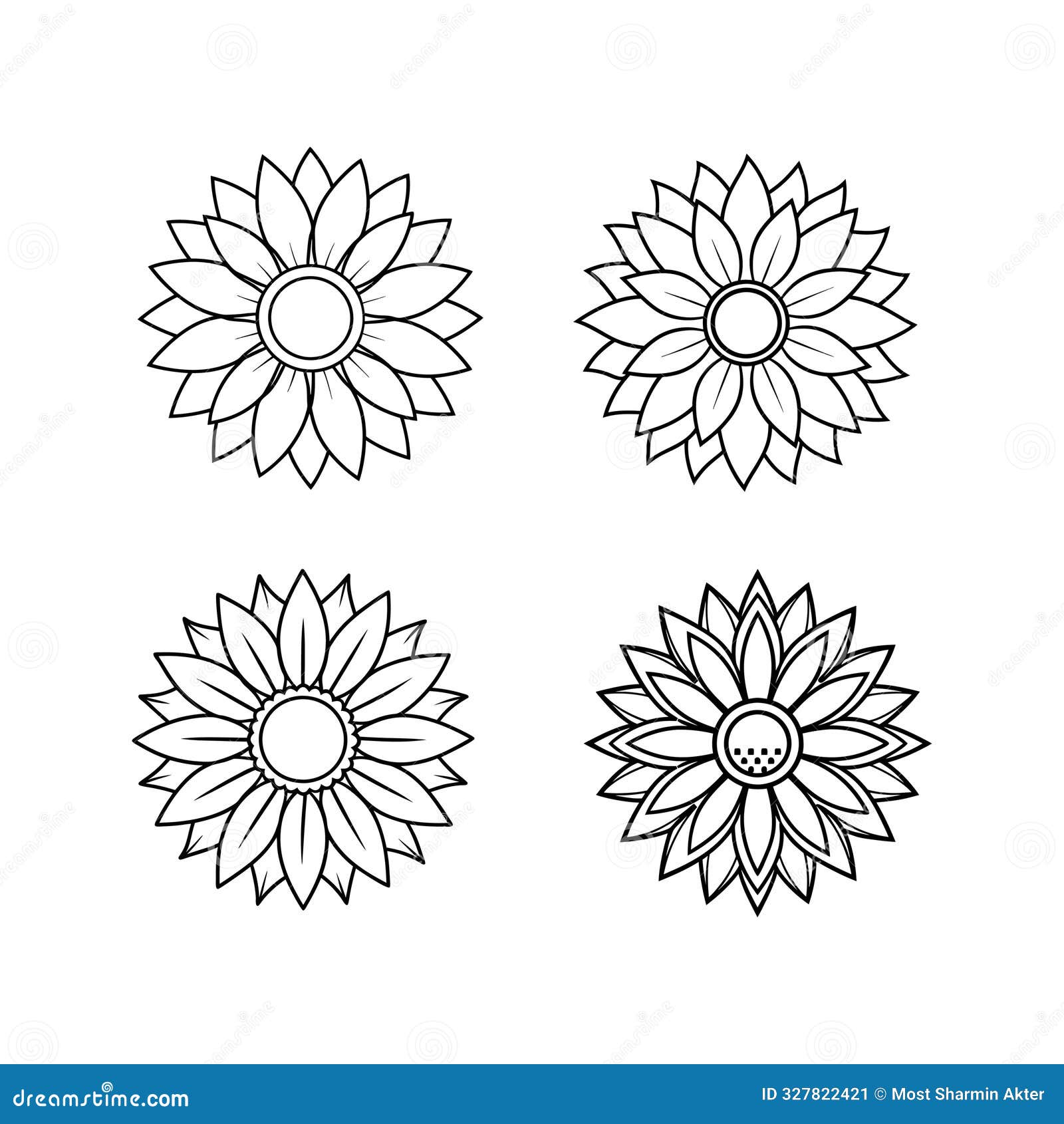 Sunflower Logo and Symbol Set Vector Illustration Stock Illustration ...