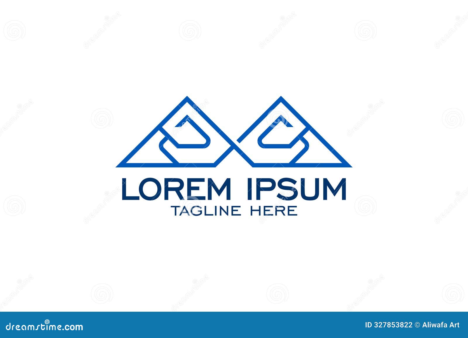 Logo with Two Triangles and a Blue Letter Stock Vector - Illustration ...