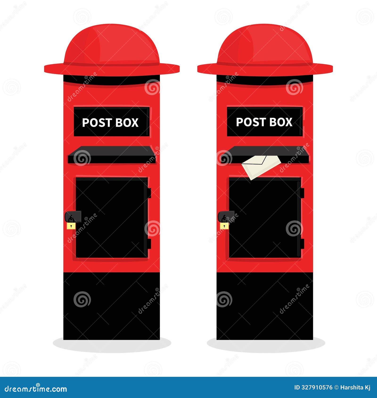 Post box set stock vector. Illustration of letter, british - 327910576