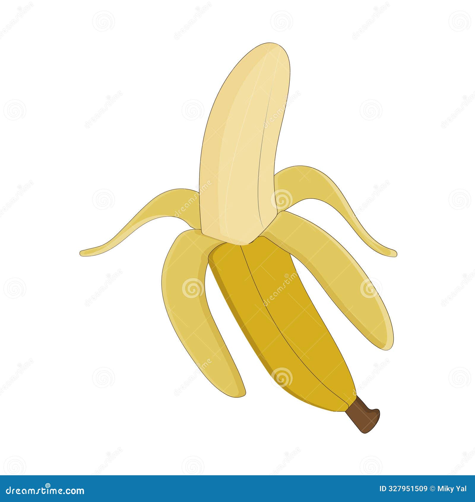 Cartoon Bananas. Peel Banana, Banana Flat Design Fruit Icon Vector ...