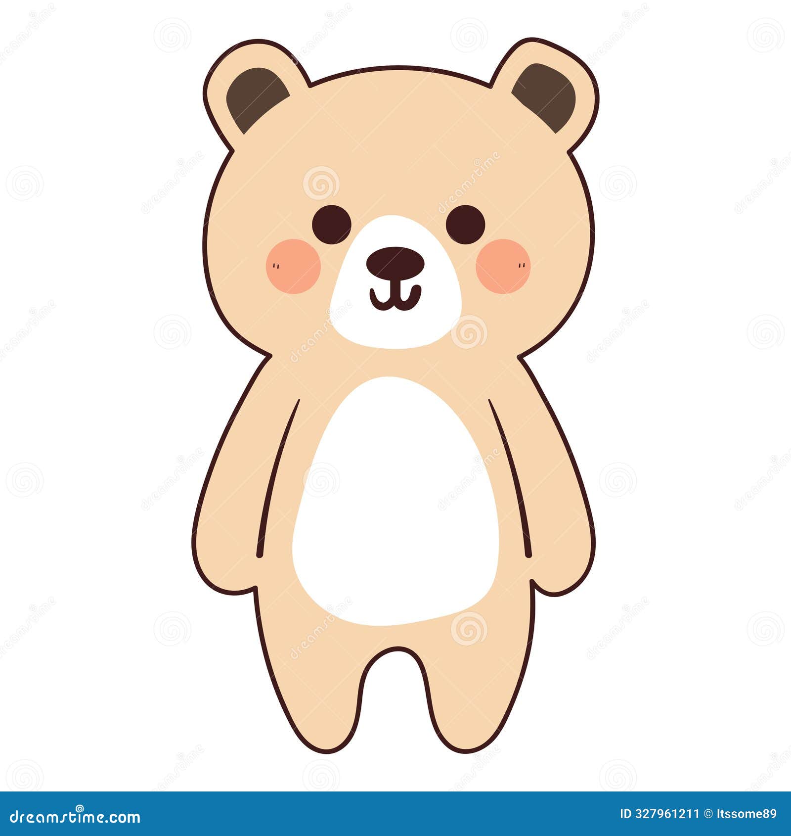 Cute Hand Drawing Cartoon Bear Stock Illustration - Illustration of ...