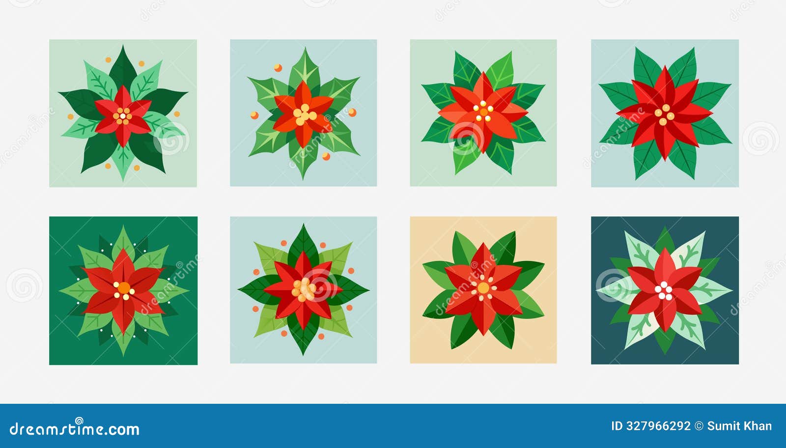 Christmas Flower Decoration - Festive Printable Graphic Design Stock ...