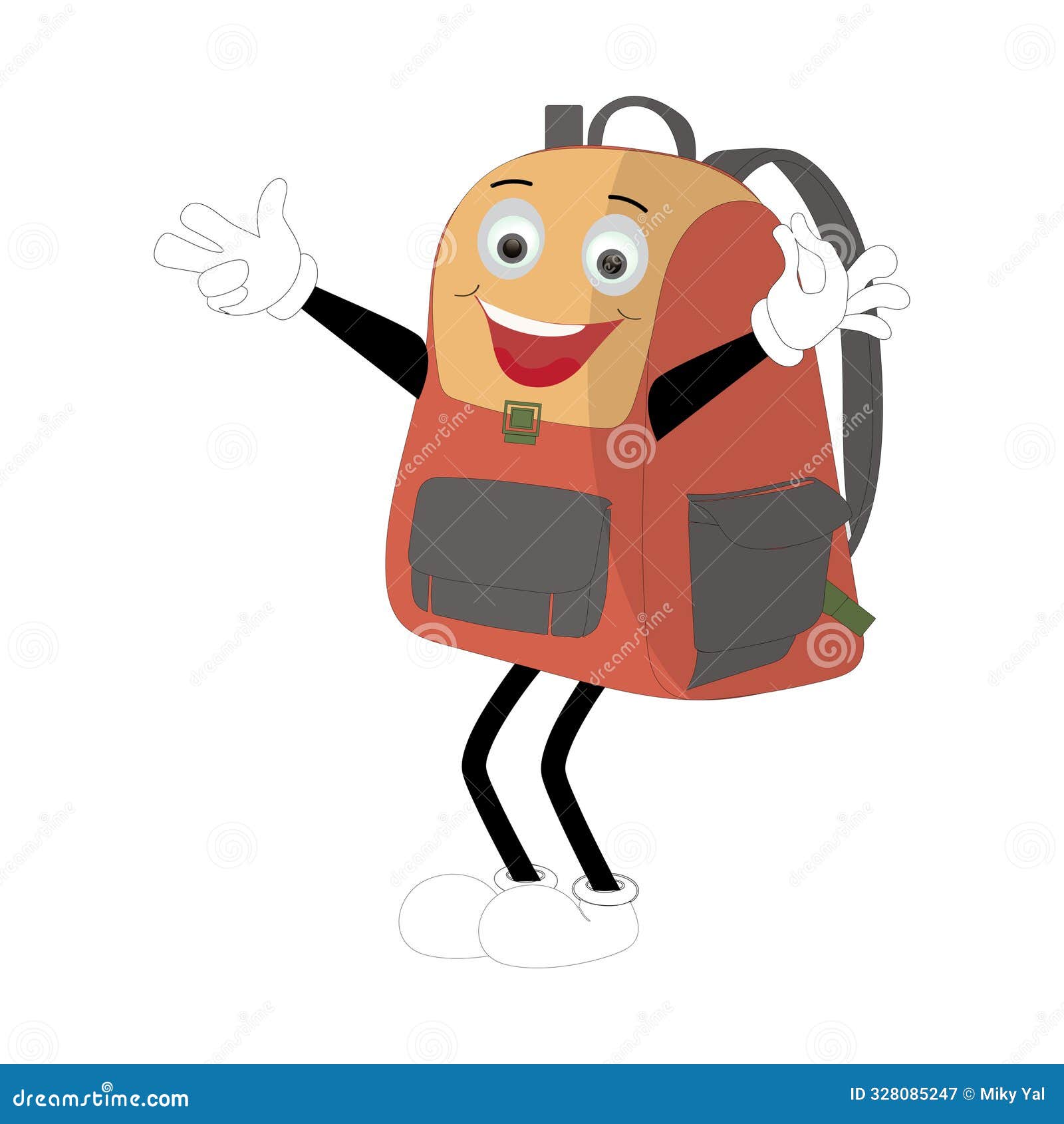 Backpack Mascot Cartoon Back To School and Have Fun. Character Doodle ...