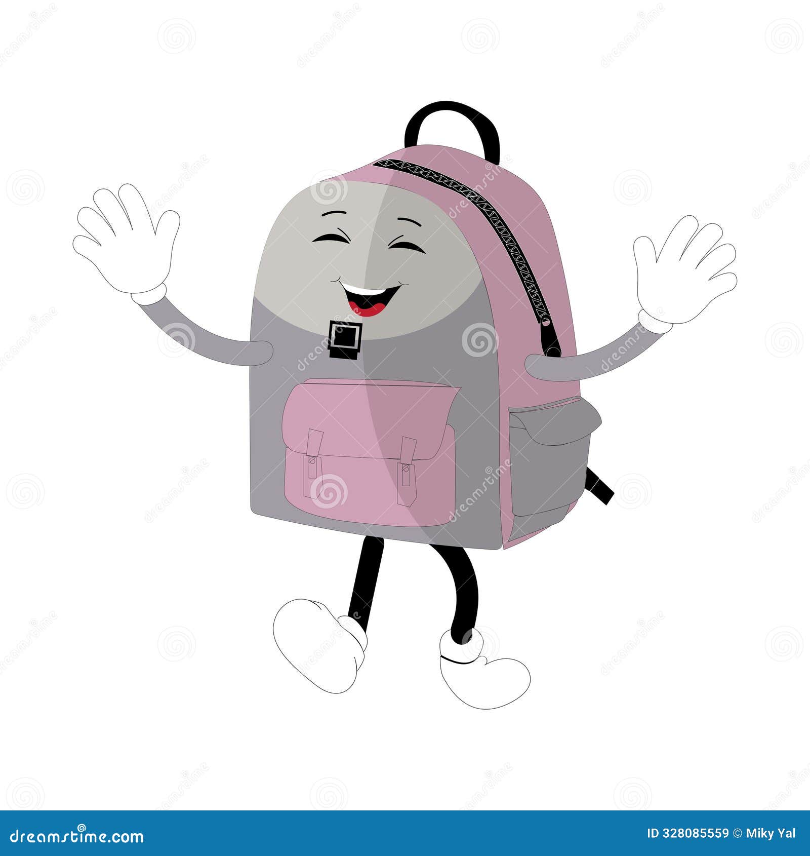 Backpack Mascot Cartoon Back To School and Have Fun. Character Doodle ...