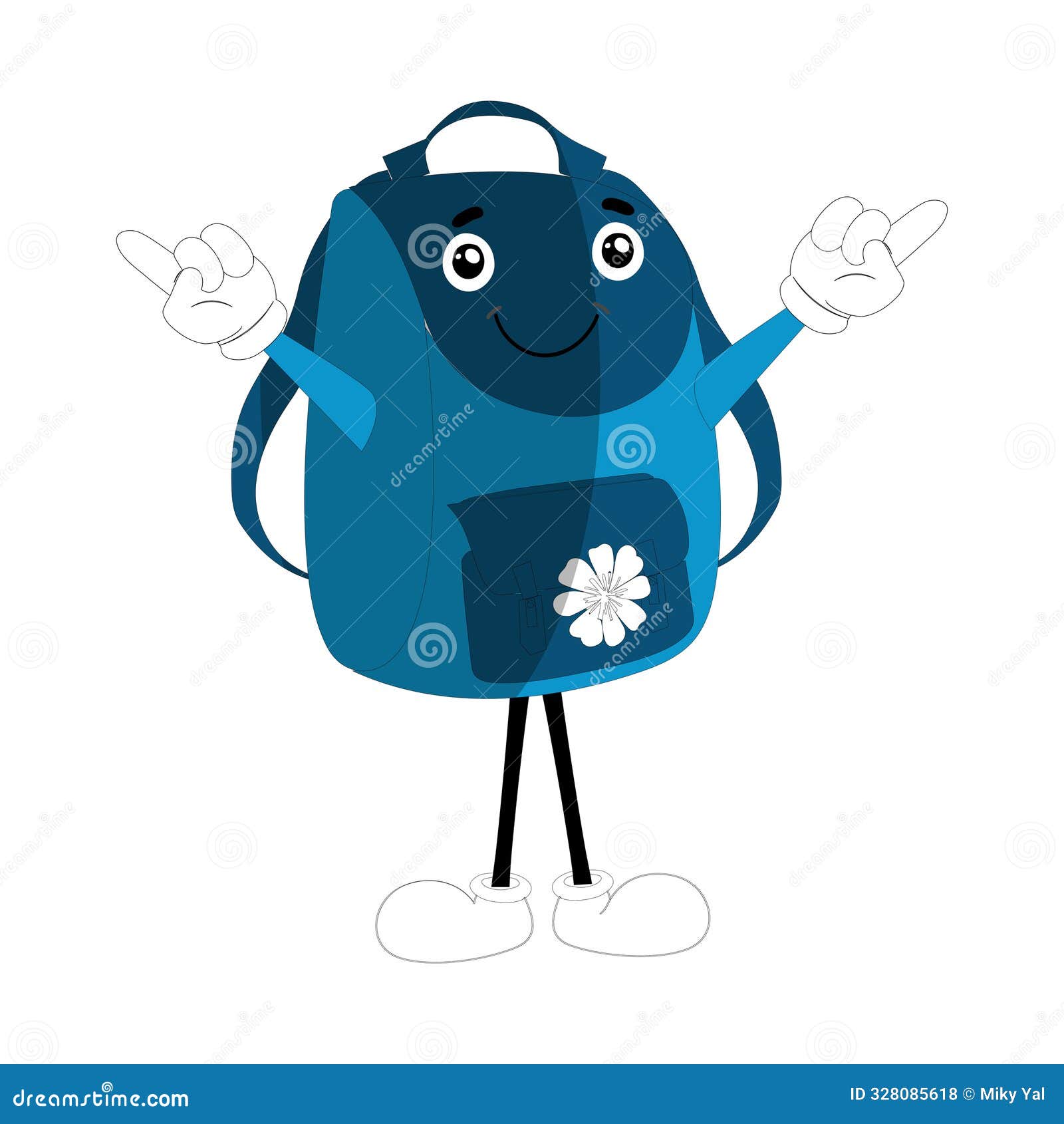 Backpack Mascot Cartoon Back To School and Have Fun. Character Doodle ...