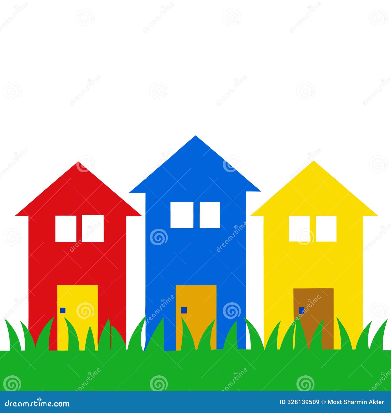 Modern Red House Vector Illustration. Stock Illustration - Illustration ...