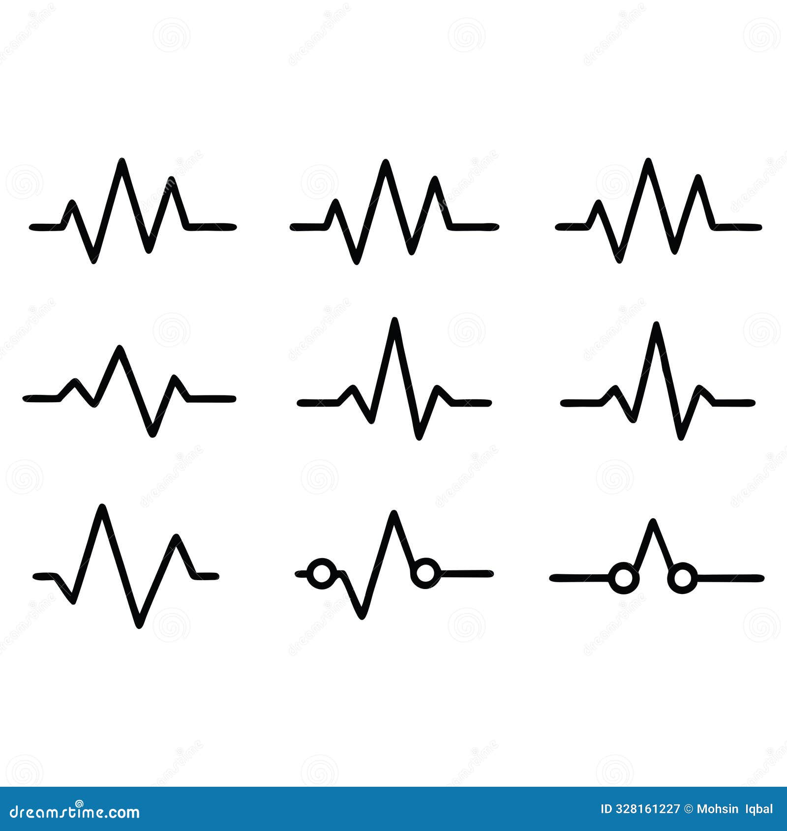 Black Heartbeat Diagram On Red Graph Paper. Electrocardiogram Chart ...