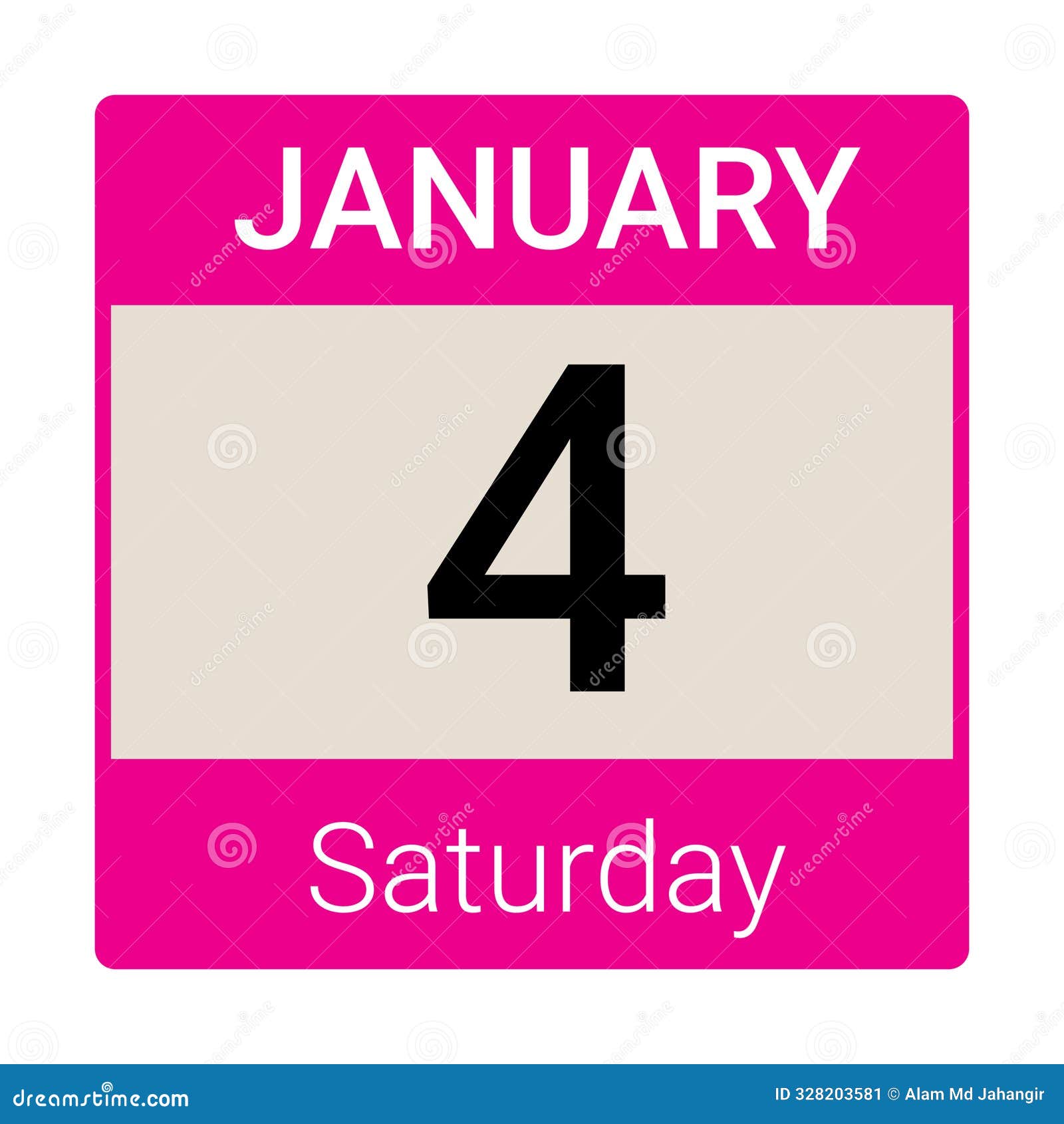 4 January, Saturday Date Template, Useful Design, Calendar Promotion ...