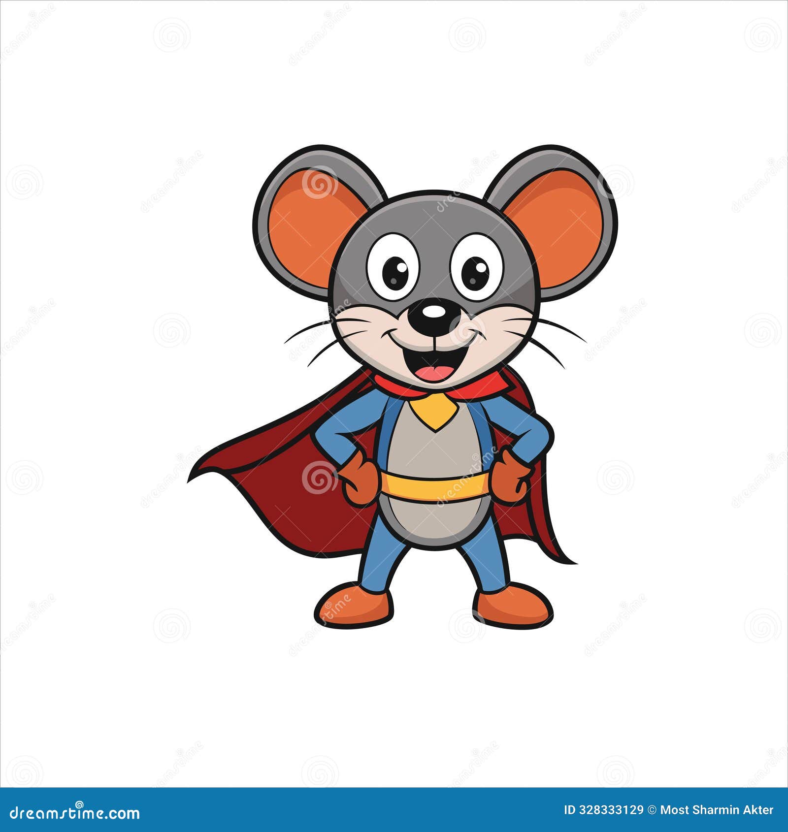 Cute Mouse Superhero Cartoon Vector Illustration. Stock Vector ...