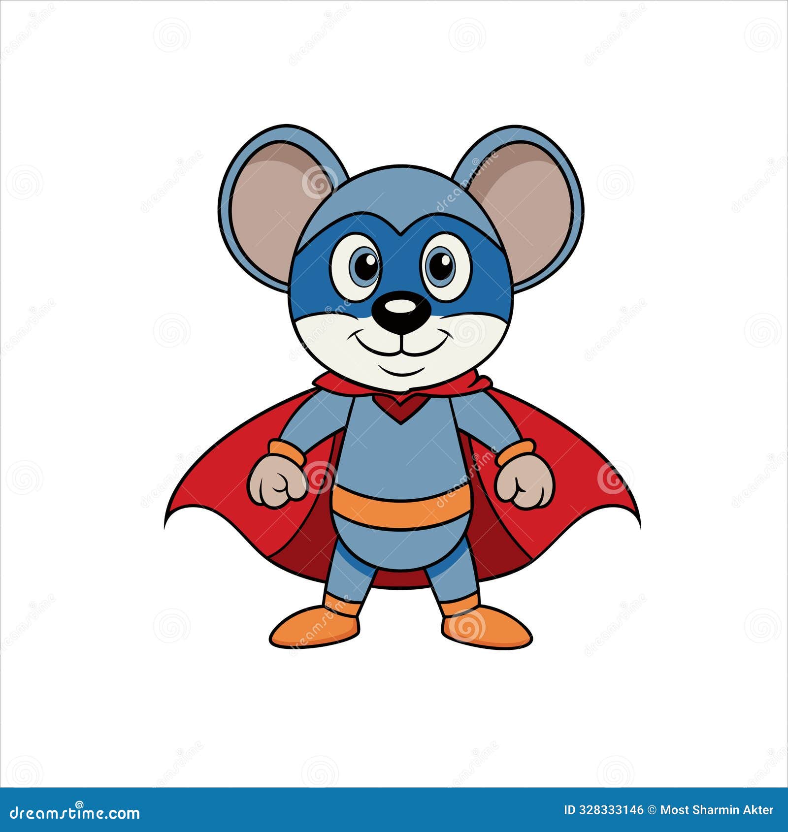 Cute Mouse Superhero Cartoon Vector Illustration. Stock Vector ...