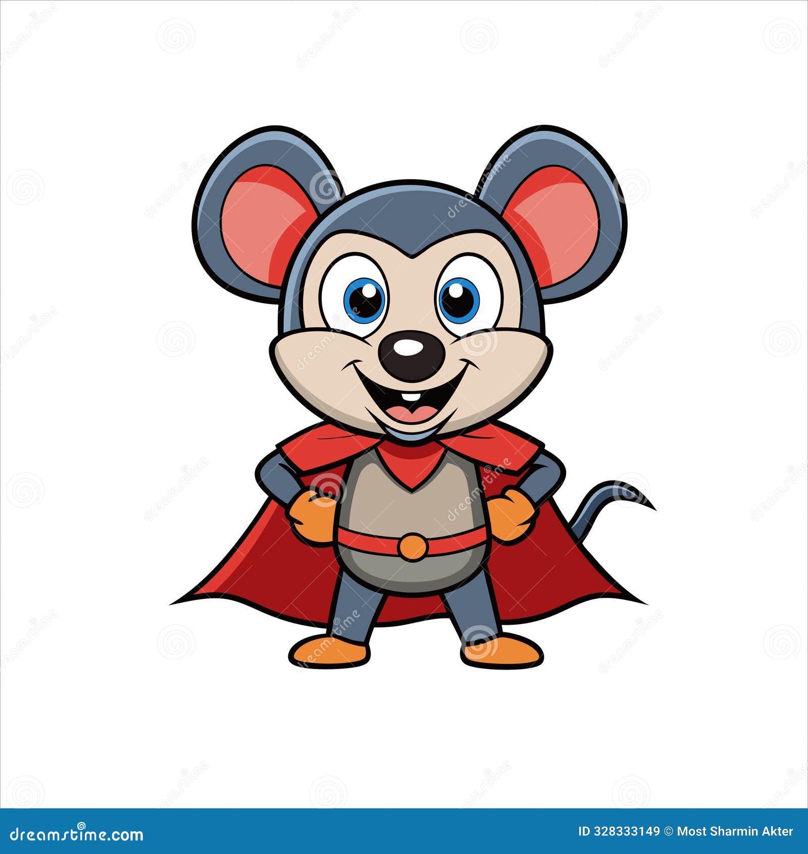 Cute Mouse Superhero Cartoon Vector Illustration. Stock Vector ...