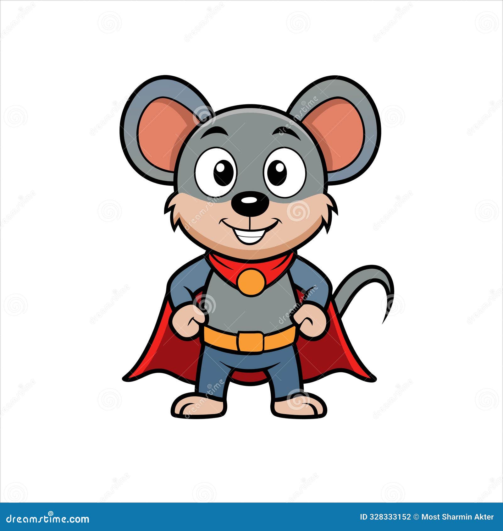 Cute Mouse Superhero Cartoon Vector Illustration. Stock Vector ...