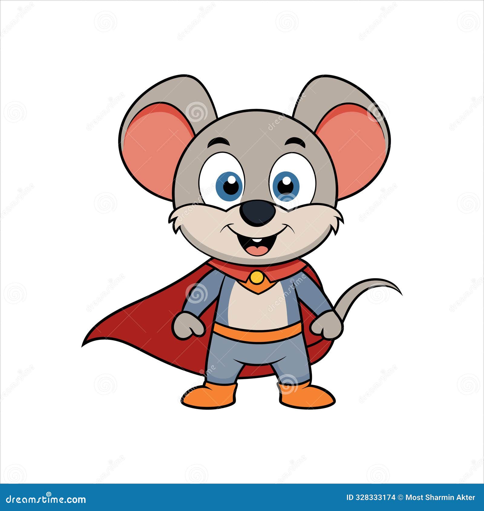 Cute Mouse Superhero Cartoon Vector Illustration. Stock Vector ...