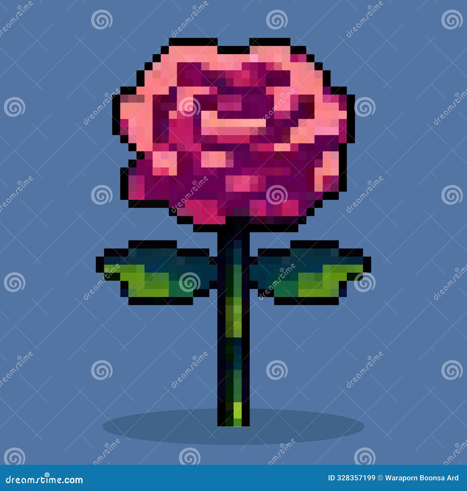 Flower Pixel Art. Tree Elements Logo Collection. 8-bit Stock ...