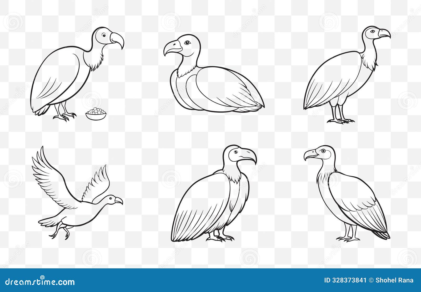 Print Detailed Condor Line Art Vector Set with Intricate Designs ...