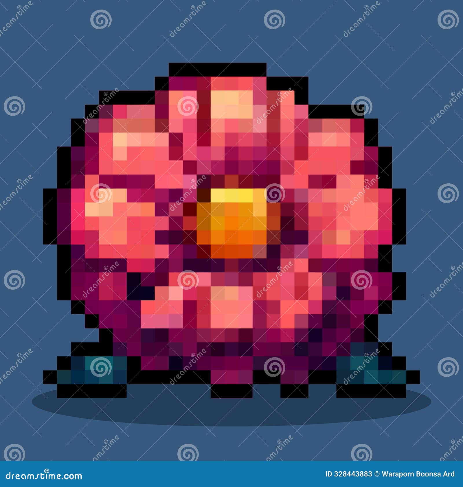 Flower Pixel Art. Tree Elements Logo Collection. 8-bit Stock ...