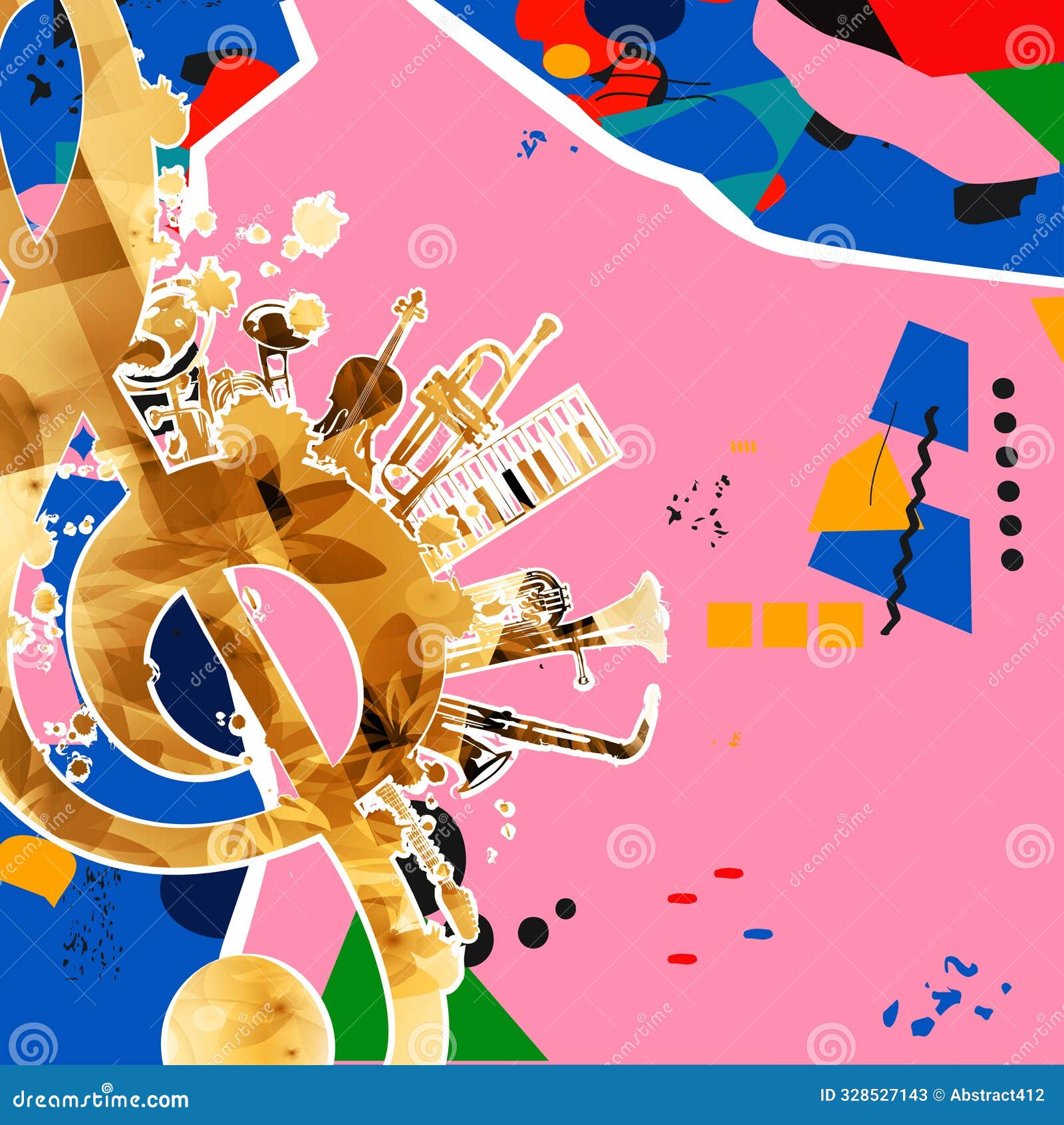 Music Background with Music Instruments Vector Illustration. Stock ...