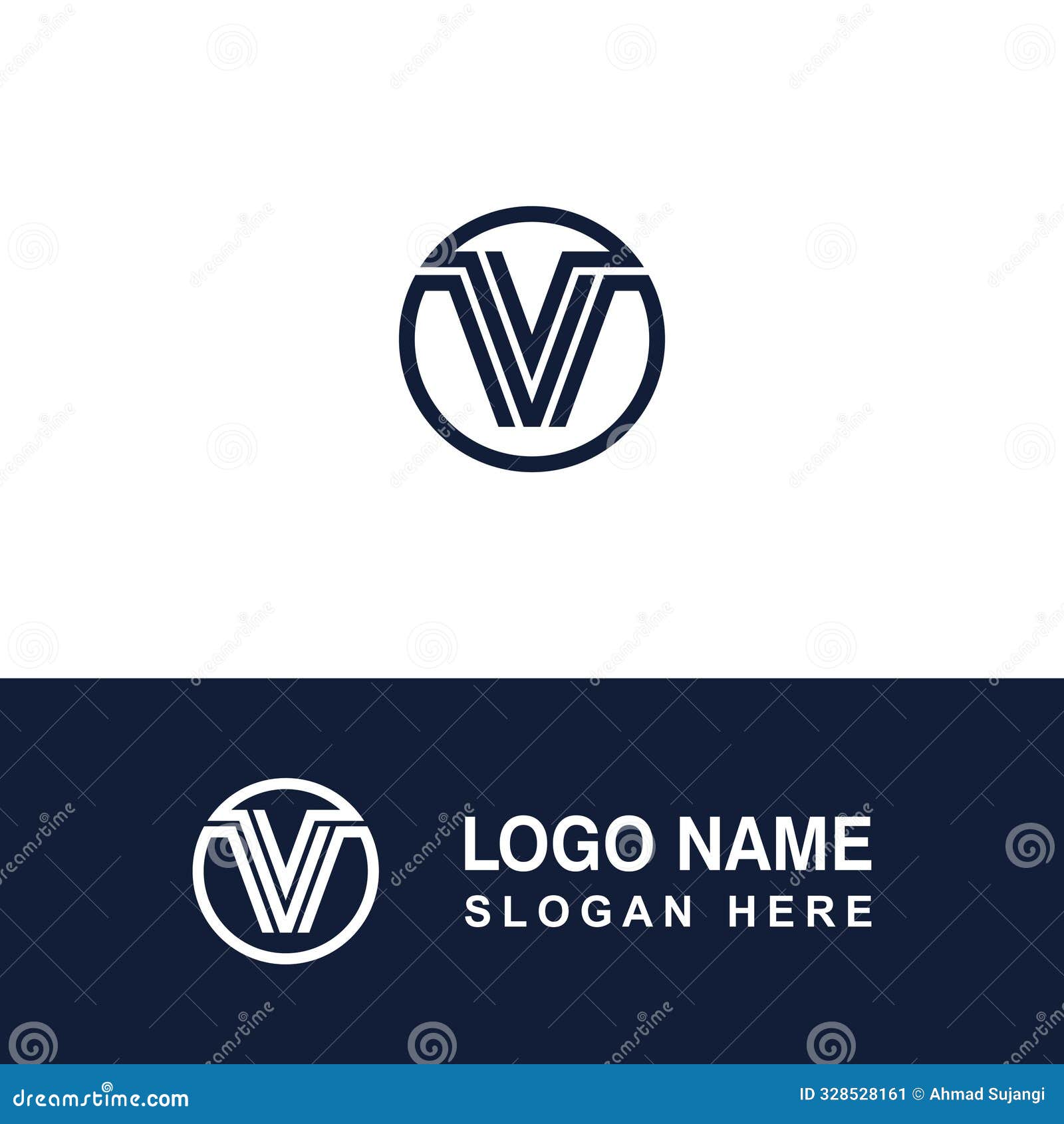 Creative V Logo with Circle Concept. Stock Vector - Illustration of ...