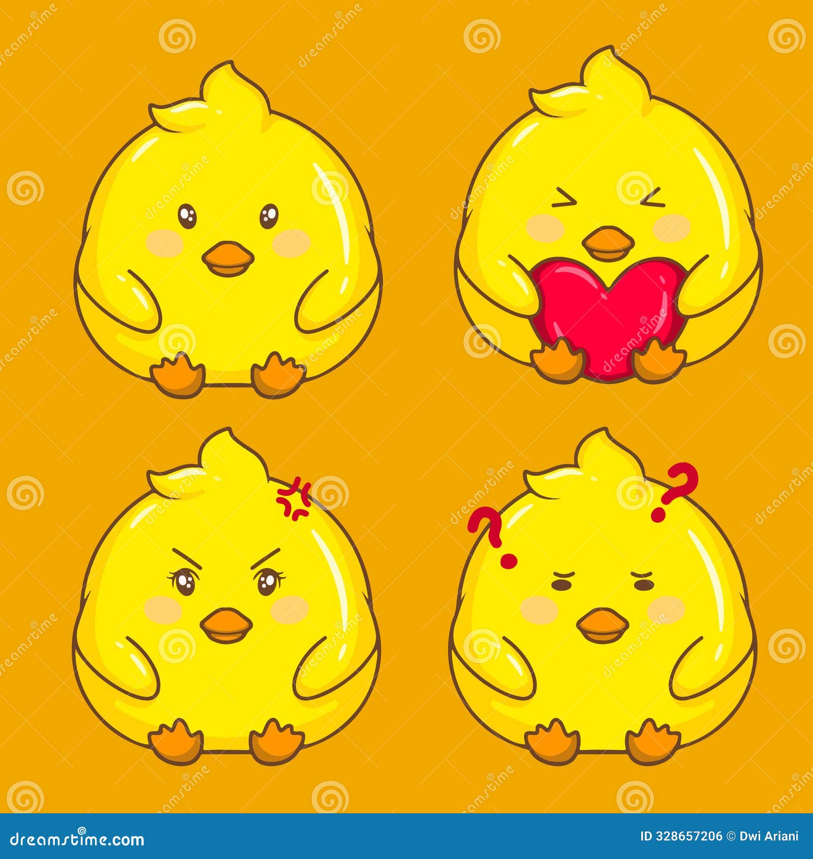 Cute chicks sticker bundle stock vector. Illustration of cute - 328657206