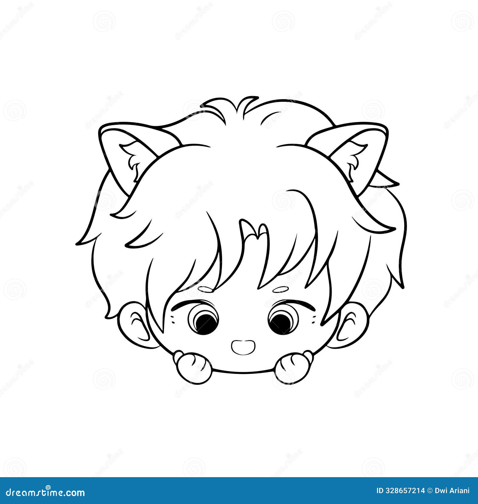 Cute Boy Chibi with Cat Ear Stock Vector - Illustration of hair, beauty ...