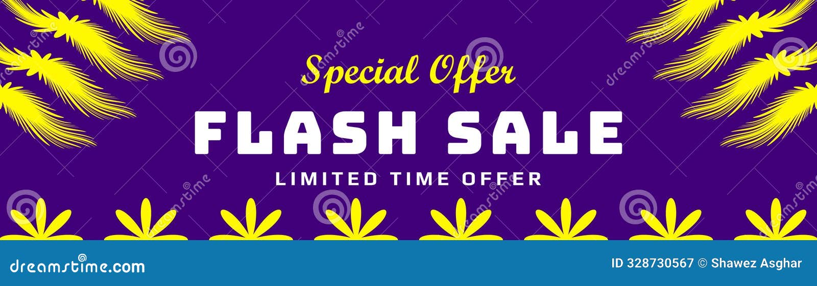 Flash Sale Banner Vector Template with Special Offer Flash Sale Limited ...