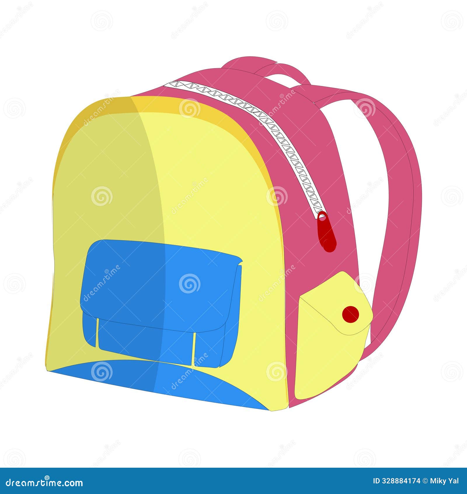 A Stylish Vector Illustration of a Two-tone Backpack. the Design ...