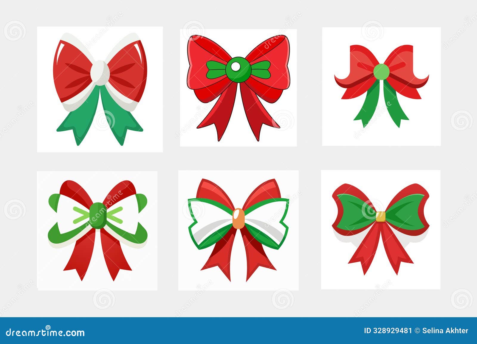 Christmas Bow Vector Illustration Icons. Stock Illustration ...