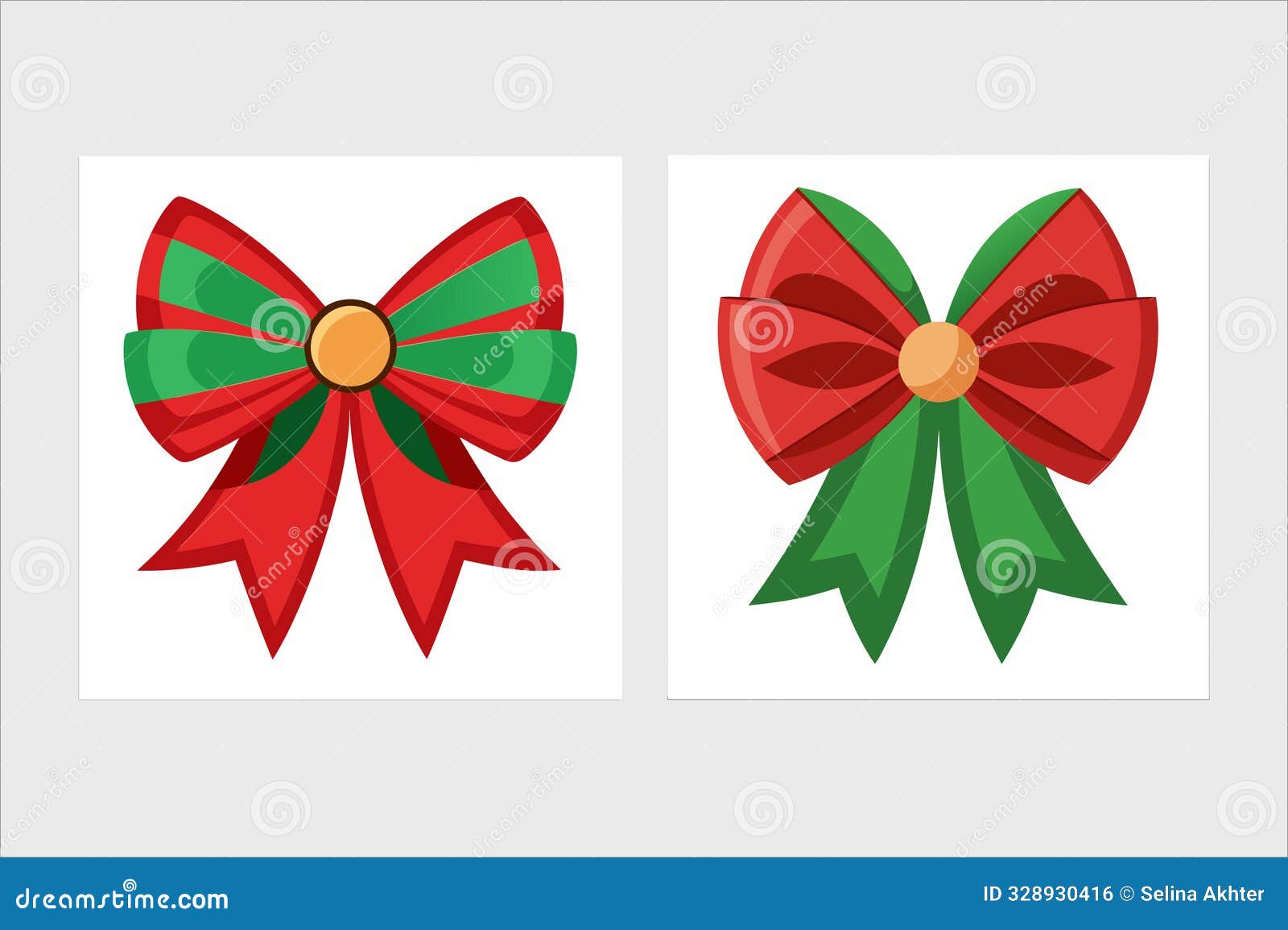 Christmas Bow Vector Illustration Icons. Stock Illustration ...