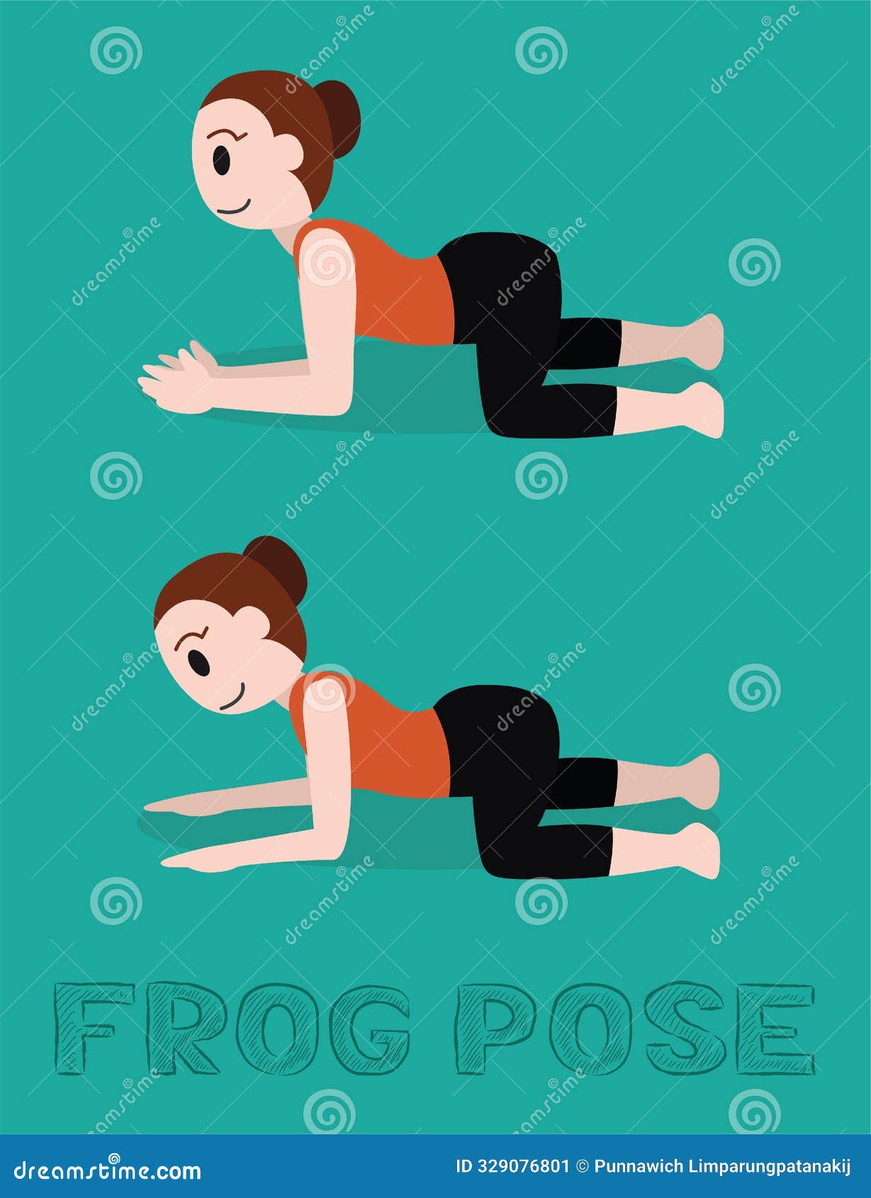 Yoga Frog Pose Mandukasana Cartoon Vector Illustration Stock Vector ...