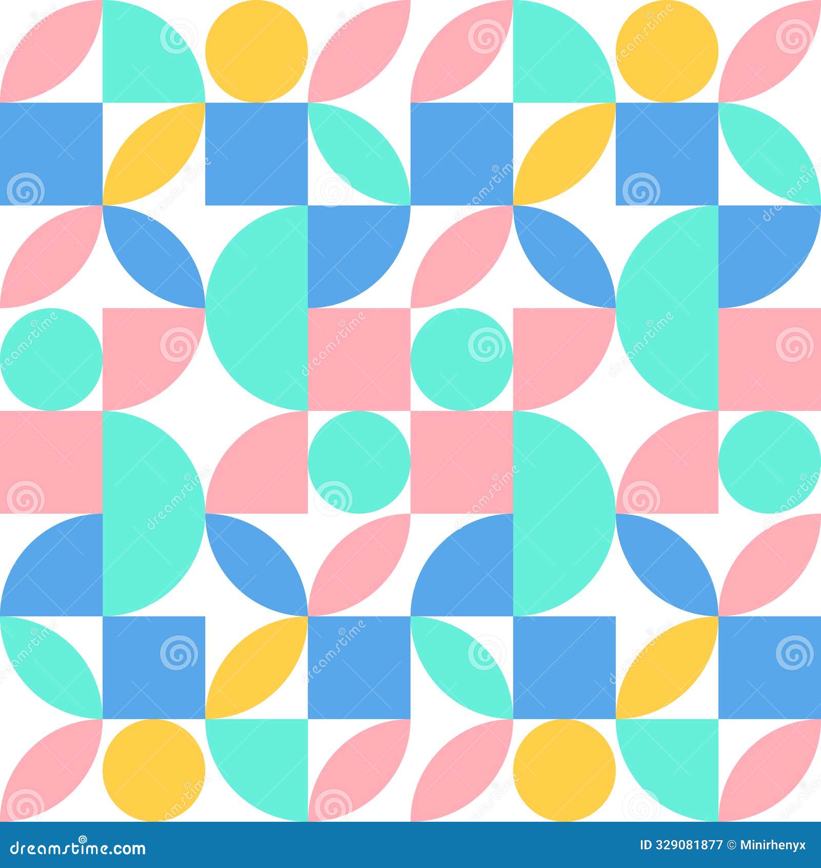 Seamless Colorful Pastel Bauhaus Pattern Design Stock Illustration ...