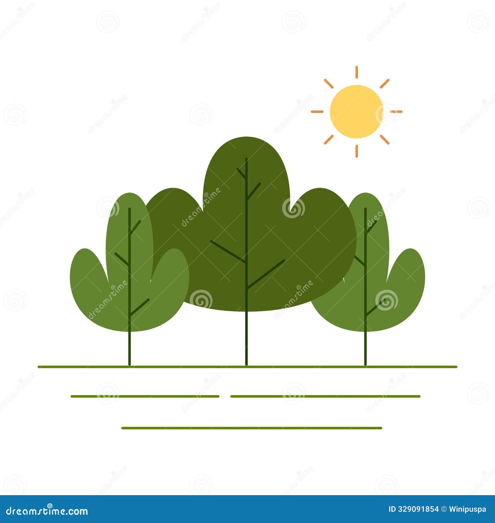 Nfo Graphic and Elements of Natural Forest Landscapes, Flat Design ...