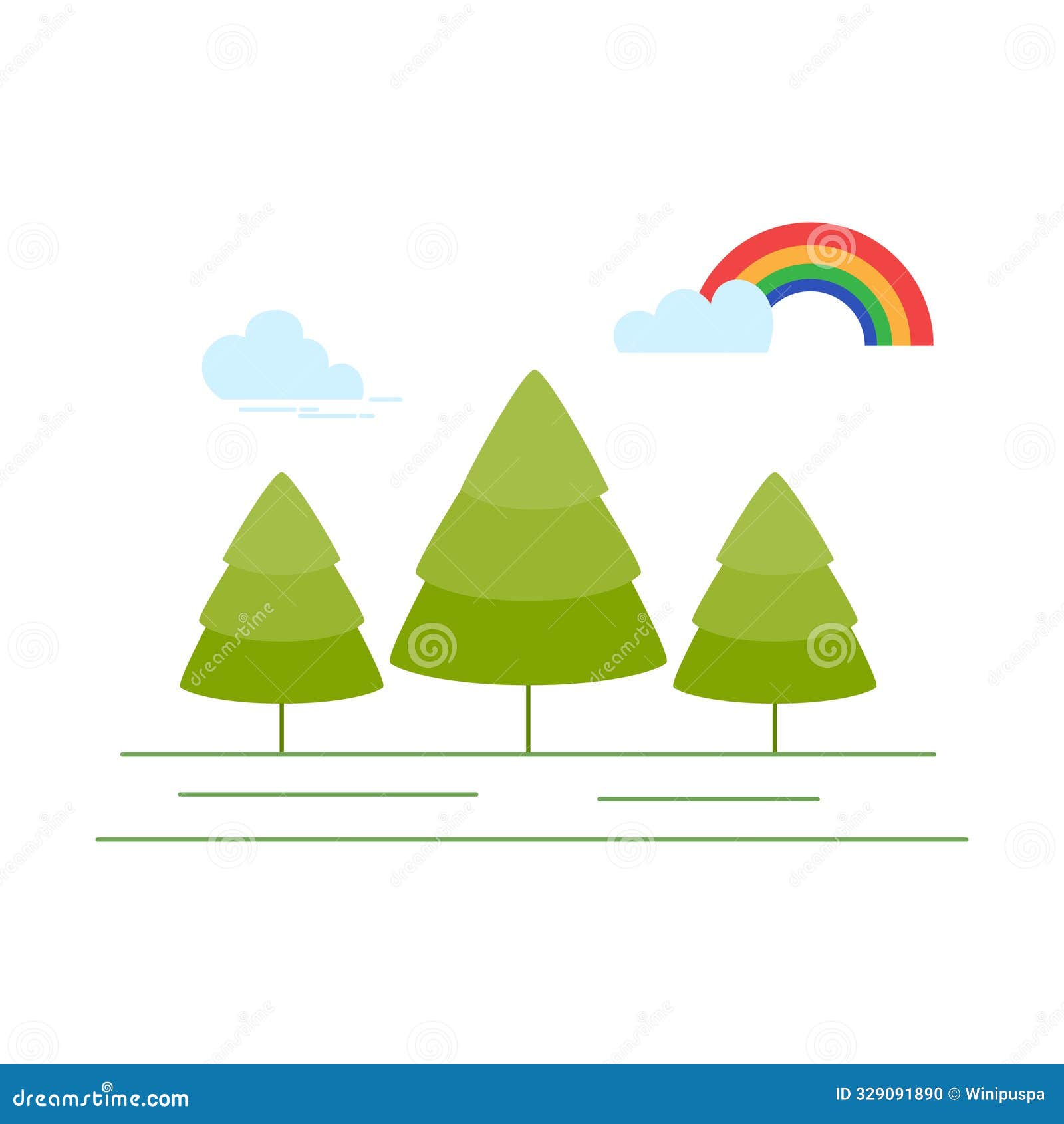 Nfo Graphic and Elements of Natural Forest Landscapes, Flat Design ...