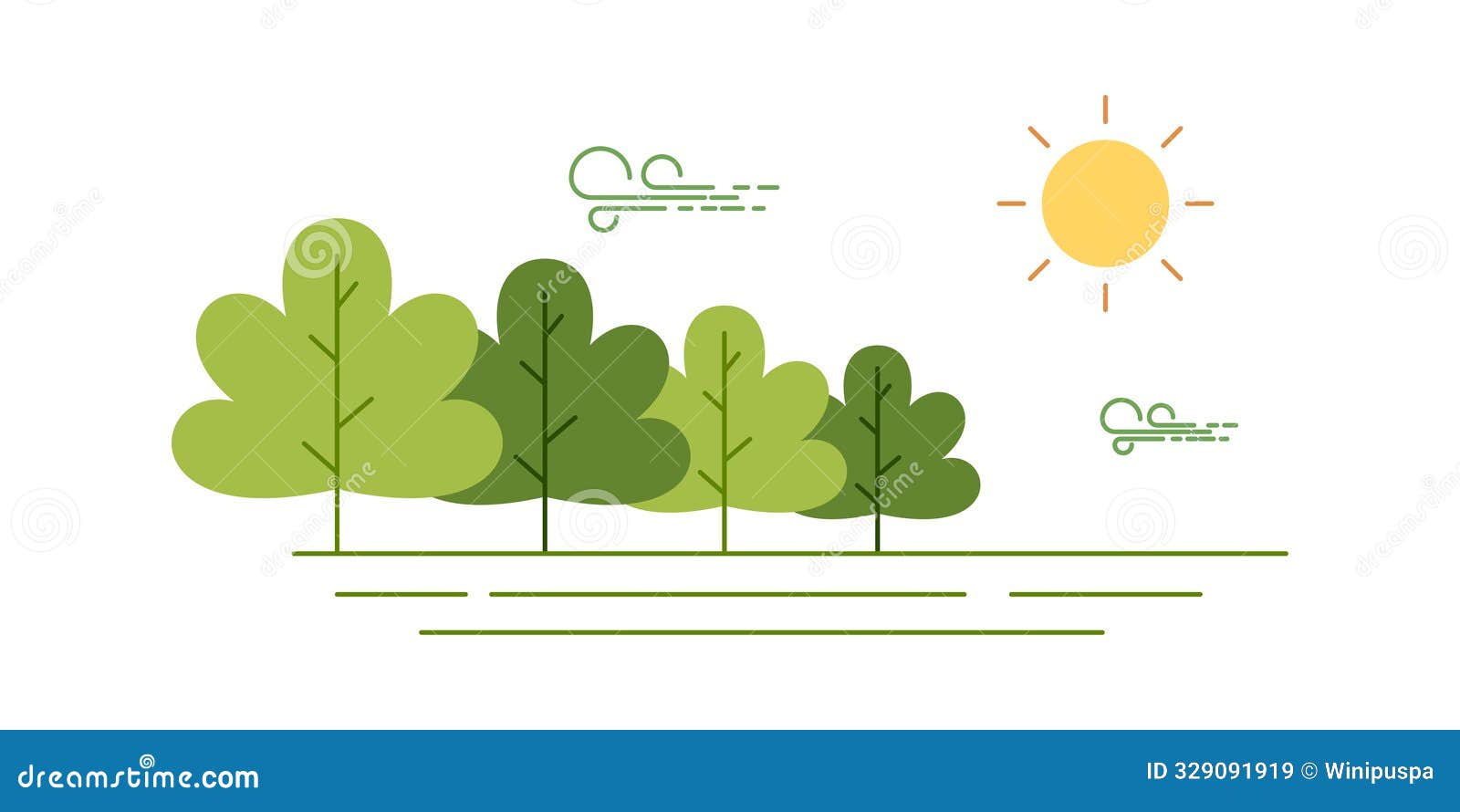 Nfo Graphic and Elements of Natural Forest Landscapes, Flat Design ...