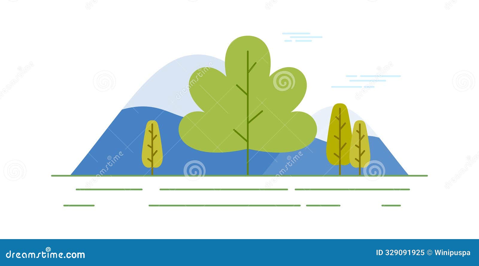 Nfo Graphic and Elements of Natural Forest Landscapes, Flat Design ...