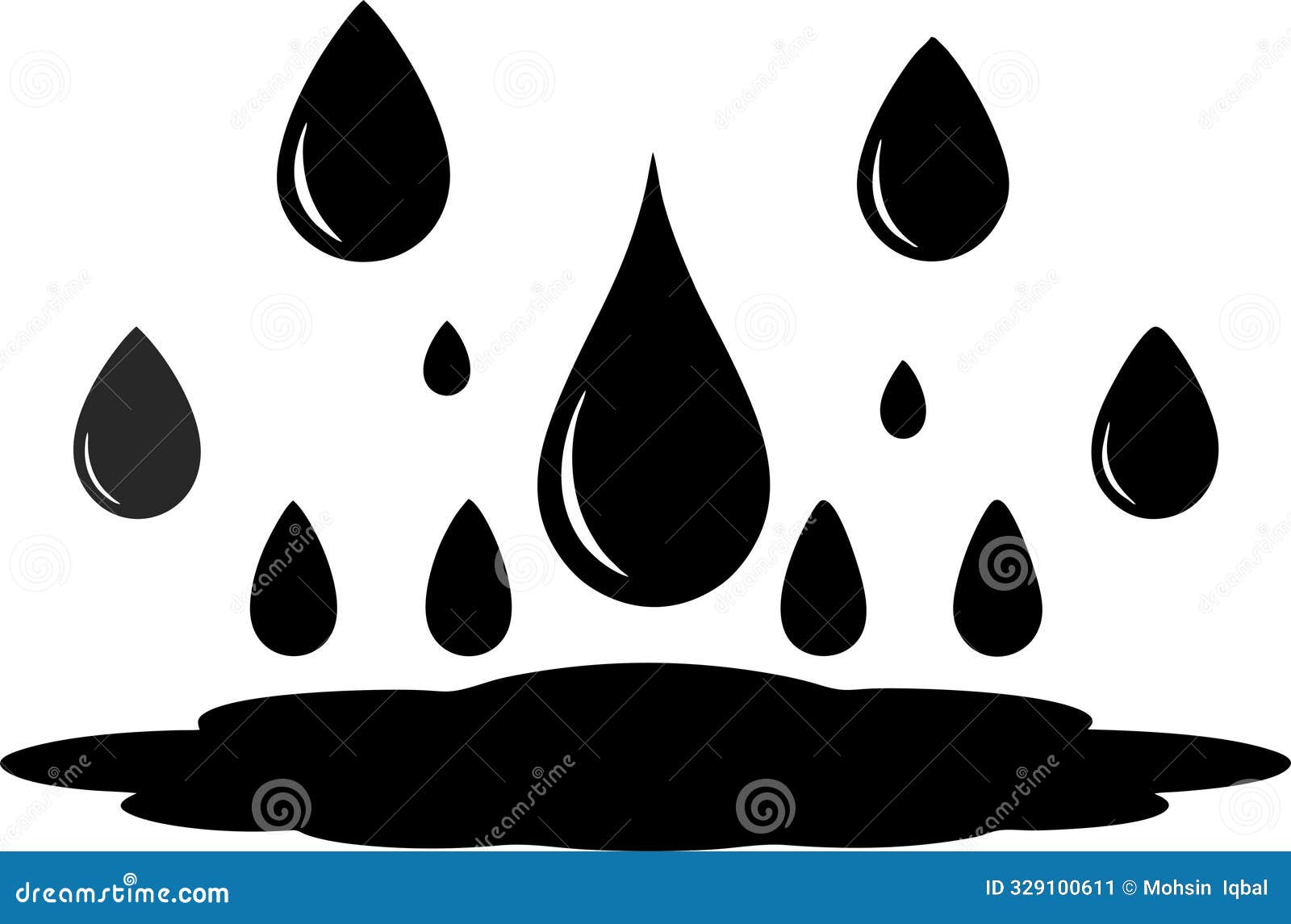 Set Puddles Drops Splashing Water Dripping Liquid Stock Vector ...