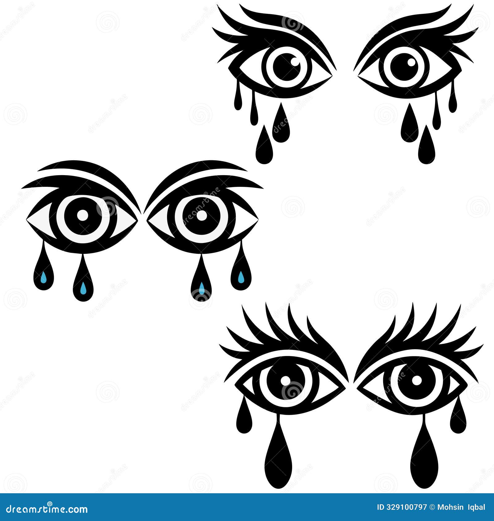 Crying Eye Vector Tearful Crying Eye Vector Illustration Stock Vector ...