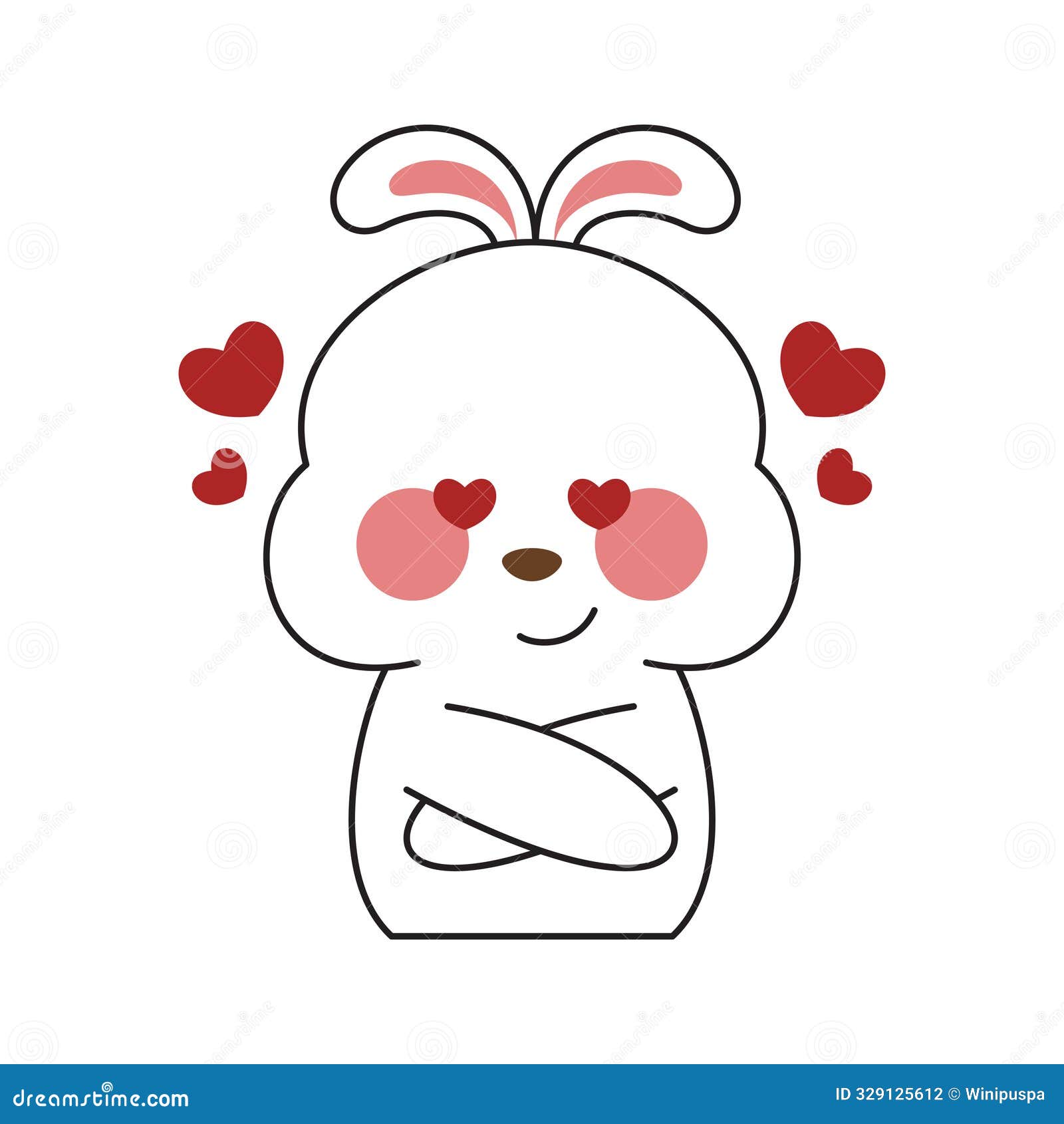 Cute Bunny Sticker Cartoon Illustration Isolated on White Background ...