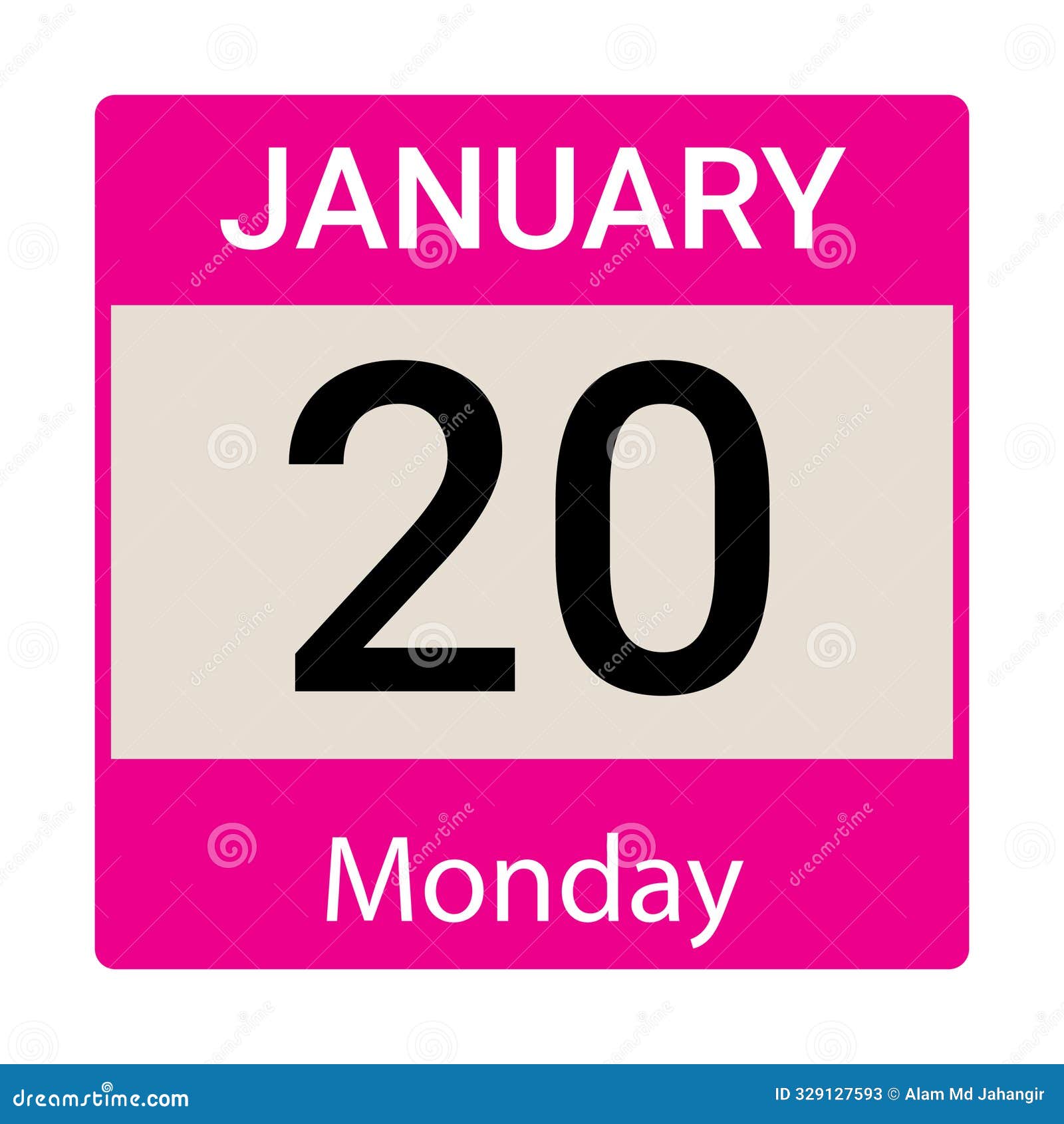 20 January .Monday Date Template .Useful Design for Calendar or Event ...