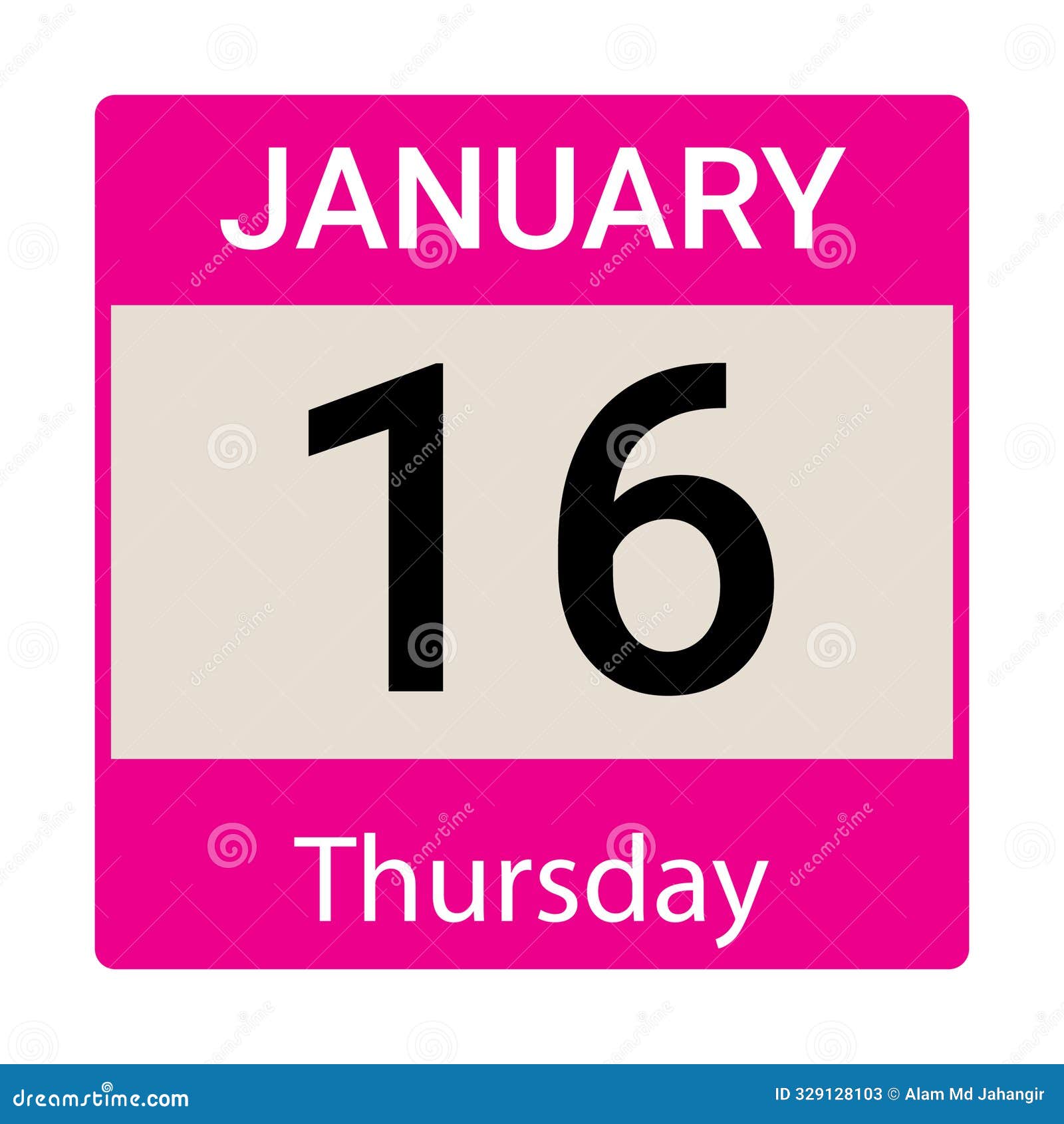 16 January .Thursday Date Template .Useful Design for Calendar or Event ...