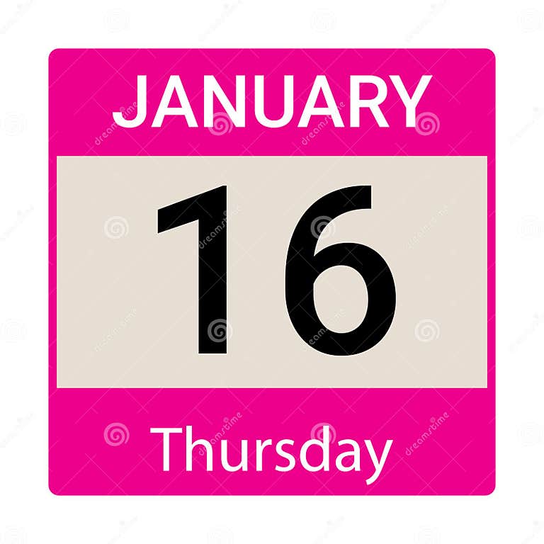 16 January .Thursday Date Template .Useful Design for Calendar or Event ...