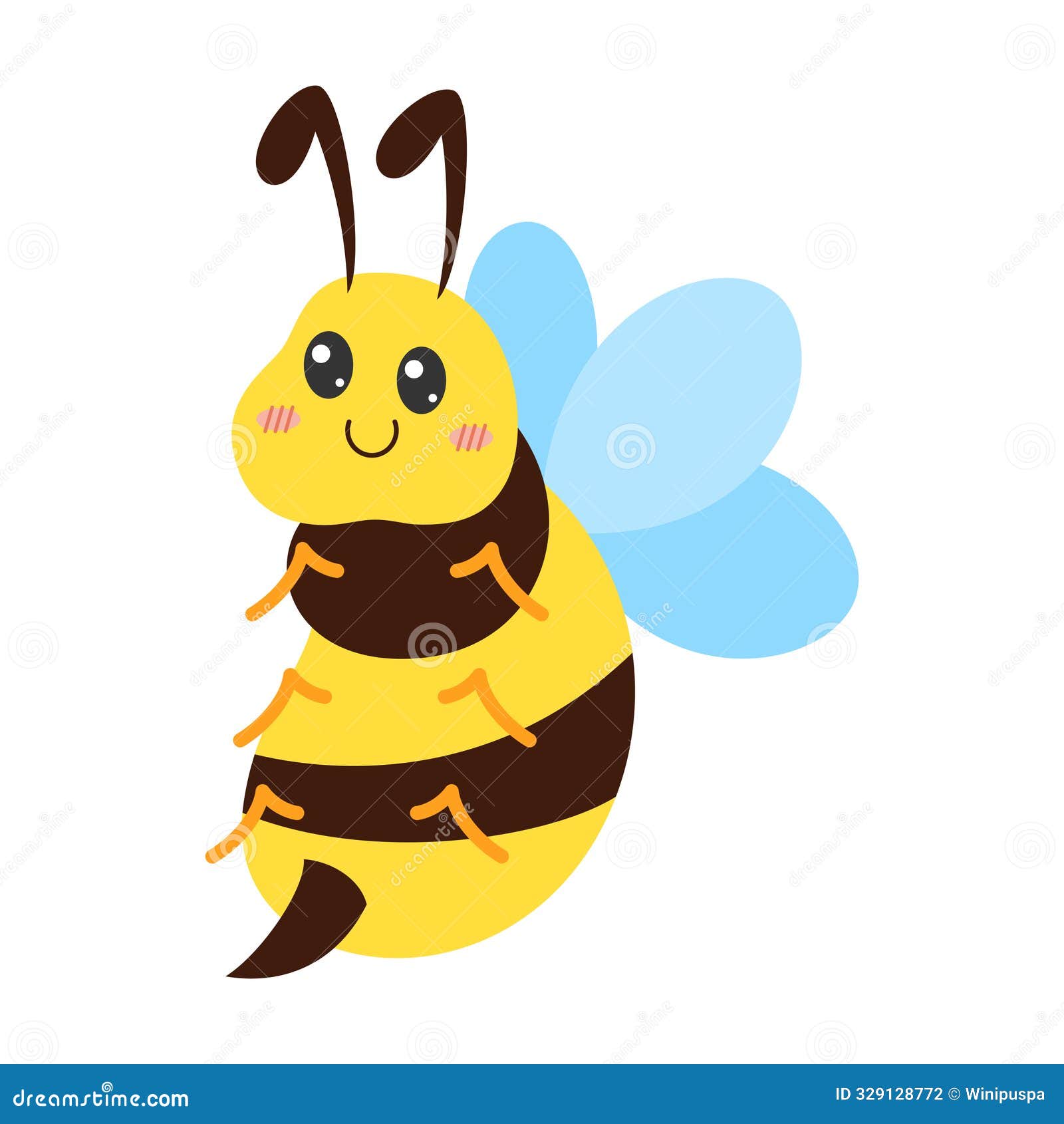 Cute Cartoon Insects with Friendly Faces Illustration Stock Vector ...