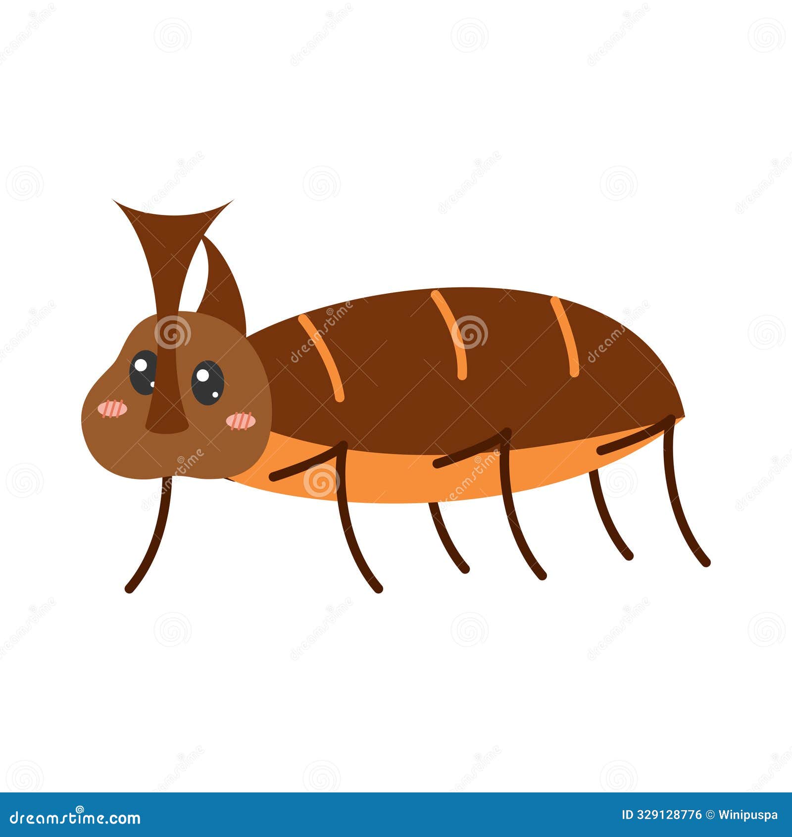 Cute Cartoon Insects with Friendly Faces Illustration Stock Vector ...