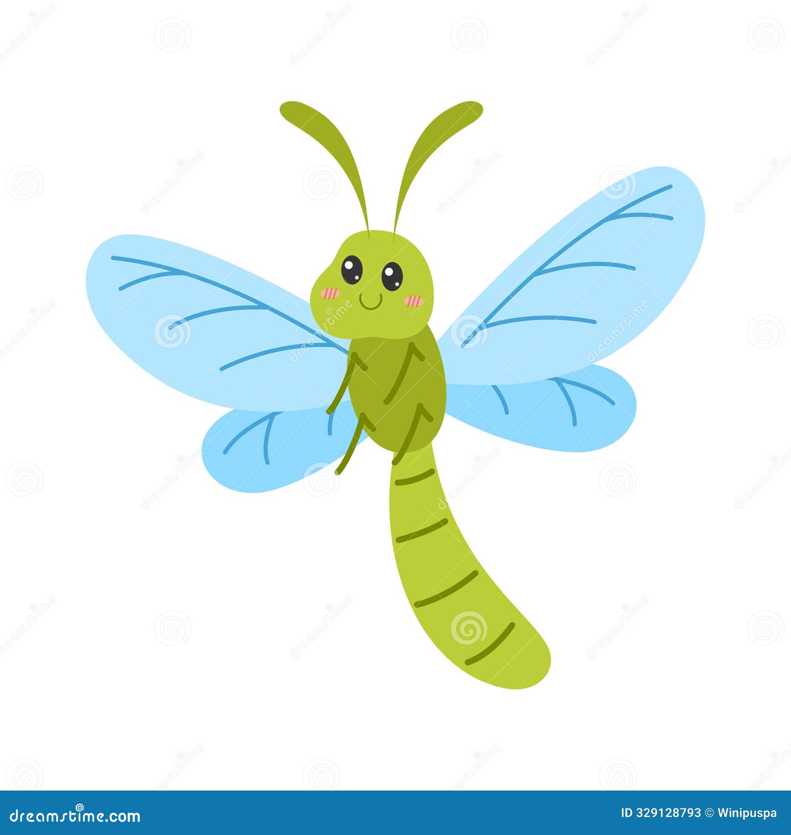 Cute Cartoon Insects with Friendly Faces Illustration Stock Vector ...