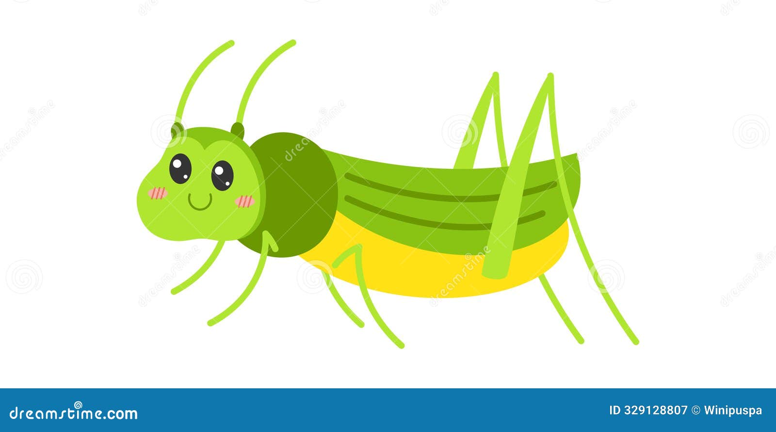 Cute Cartoon Insects with Friendly Faces Illustration Stock Vector ...